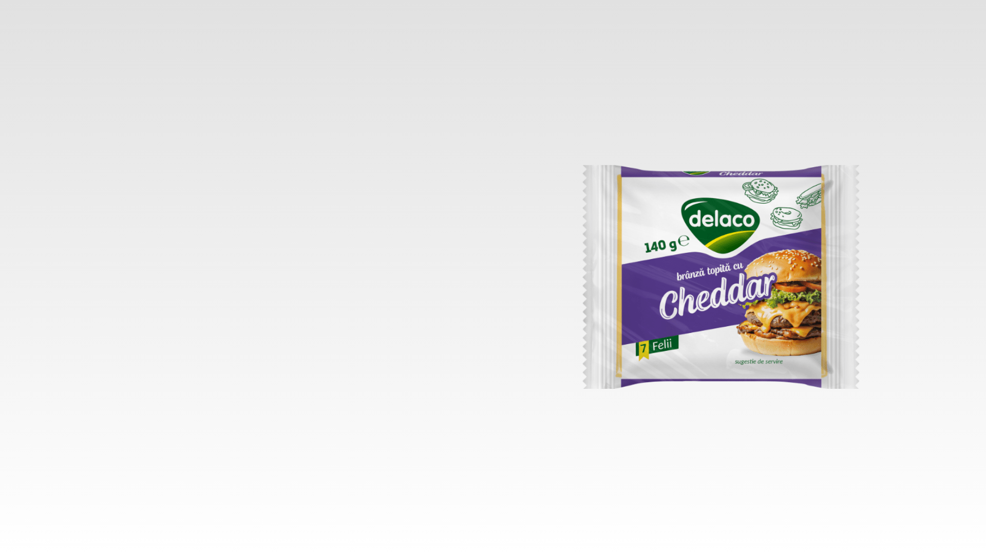 FELII BRÂNZĂ TOPITĂ CHEDDAR - Delaco